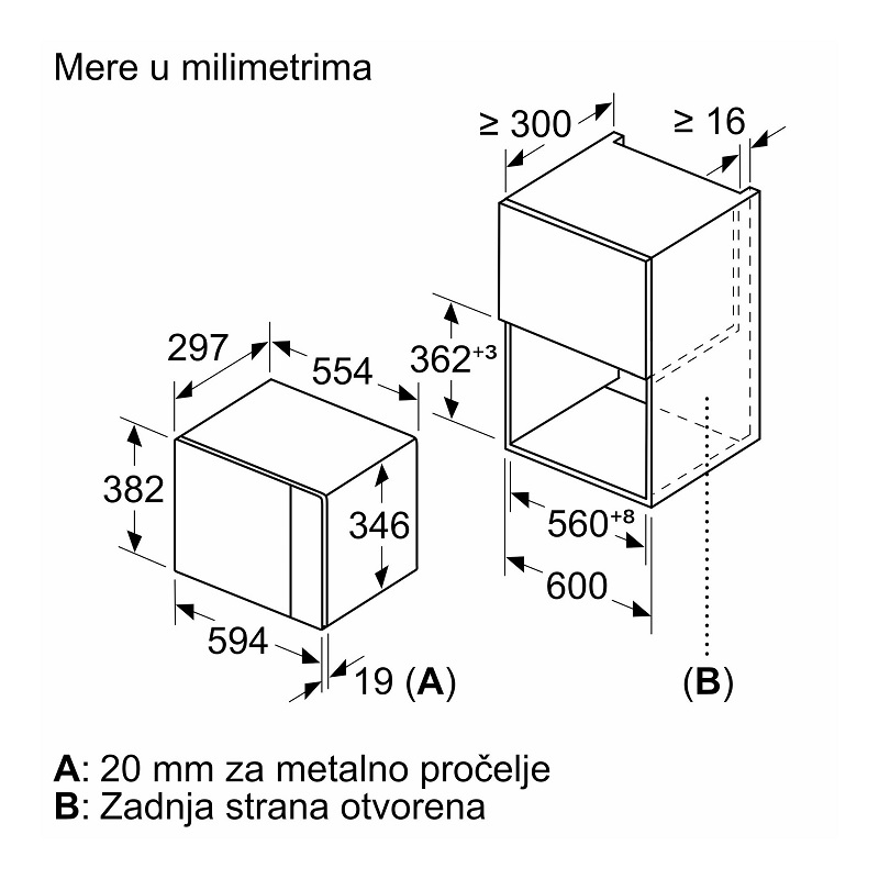 Bosch ugradna mikrotalasna rerna BFL520MB0