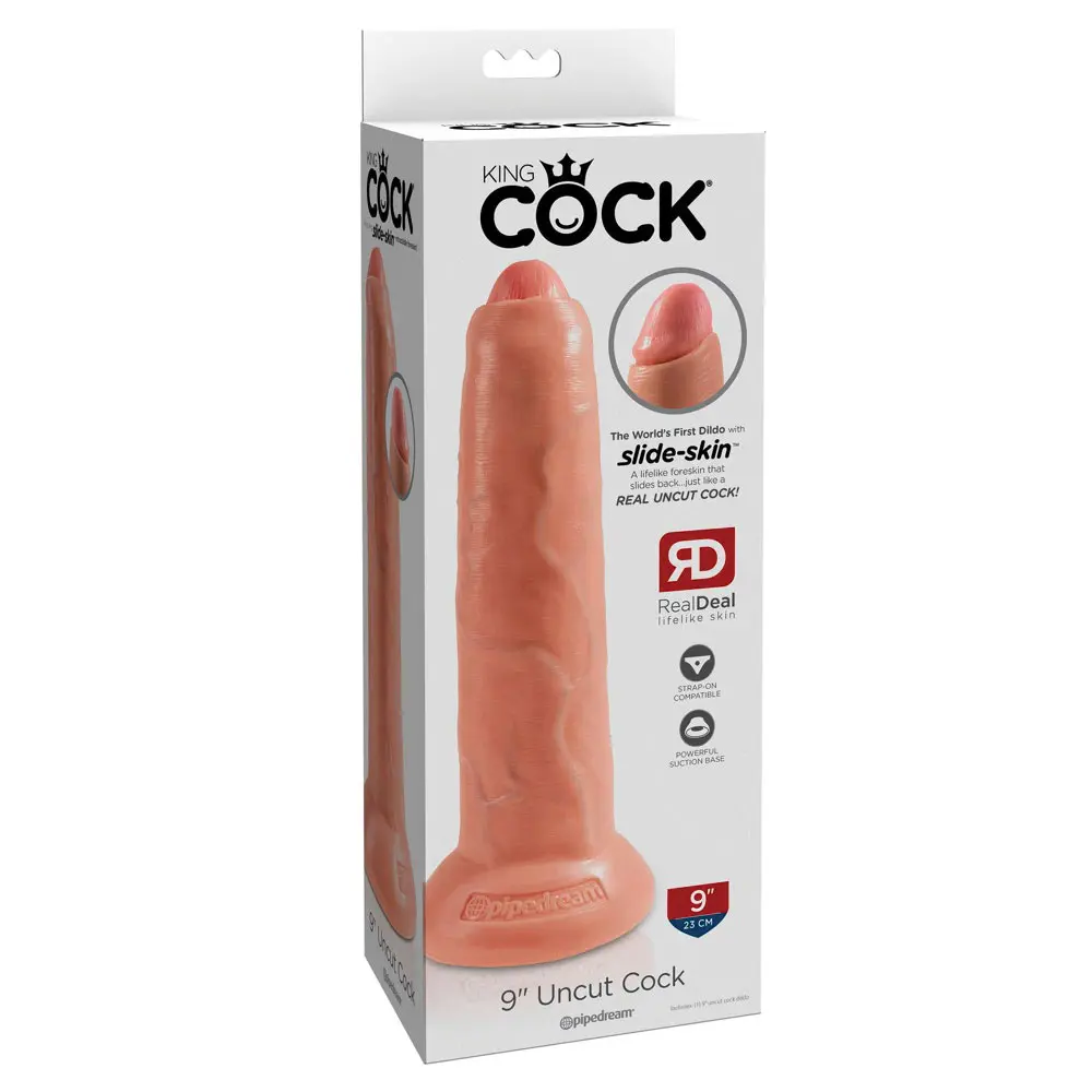 Pipedream King Cock 9" Neobrezani dildo, 22.7 cm