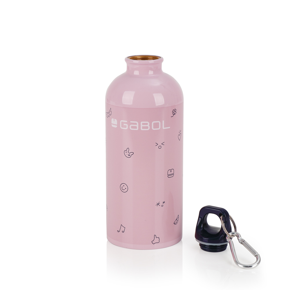 Aluminijumska boca za vodu 7×21 cm 600ml-0,12 kg Icon nežno roze