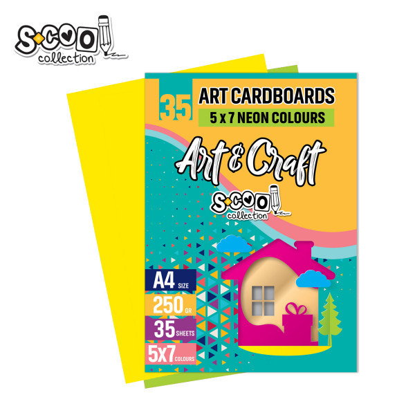 Art&Craft Art cardboards A4 neon 1/35 SC1807