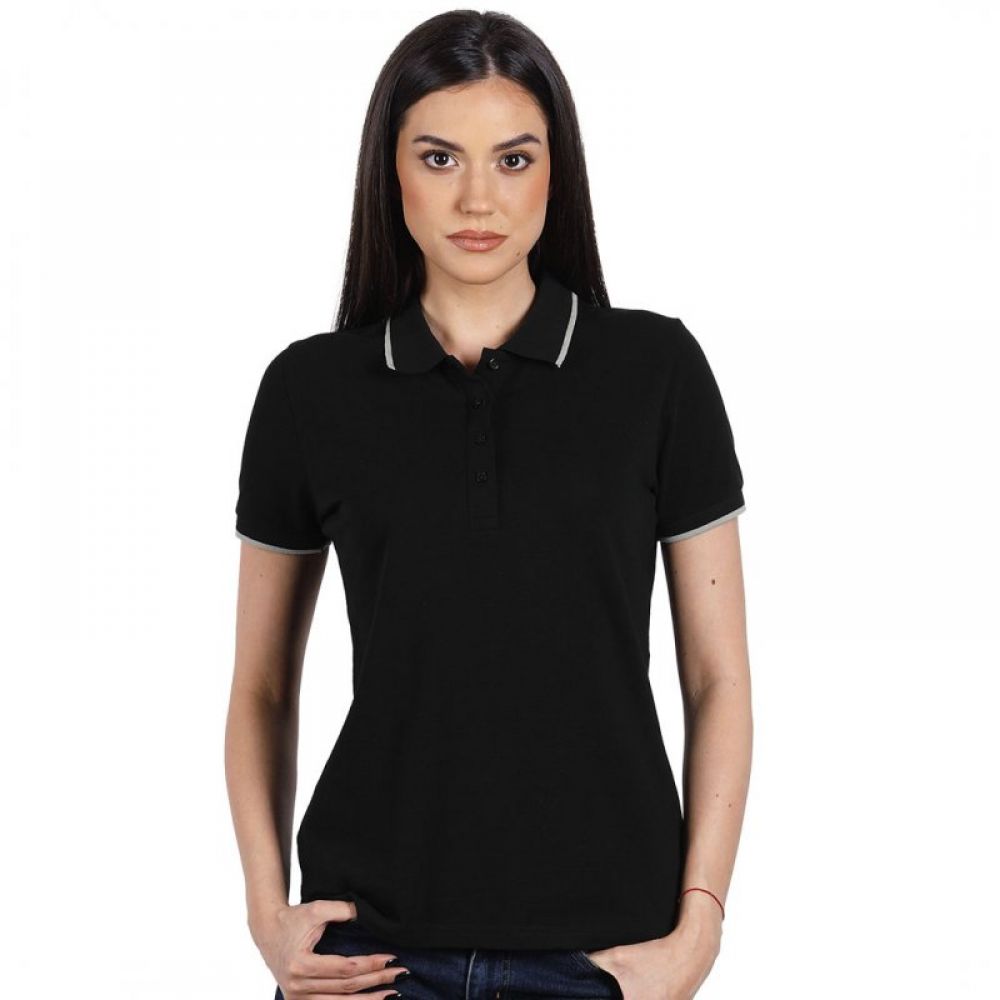 ATLANTIC LADY, ženska polo majica, 190 g/m2, crna