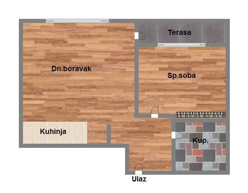 Dvosoban stan u izgradnji, 41m2, Grbavica