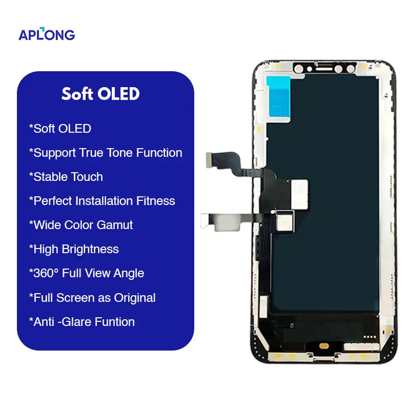 APLONG LCD za iPhone XS Max + Touch screen, SOFT OLED, Crni