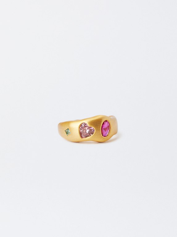 Gold-Plated Zirconia Ring 18k