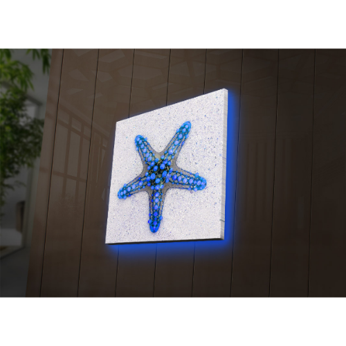 Slika sa LED osvetljenjem zvezda plava 28x28cm