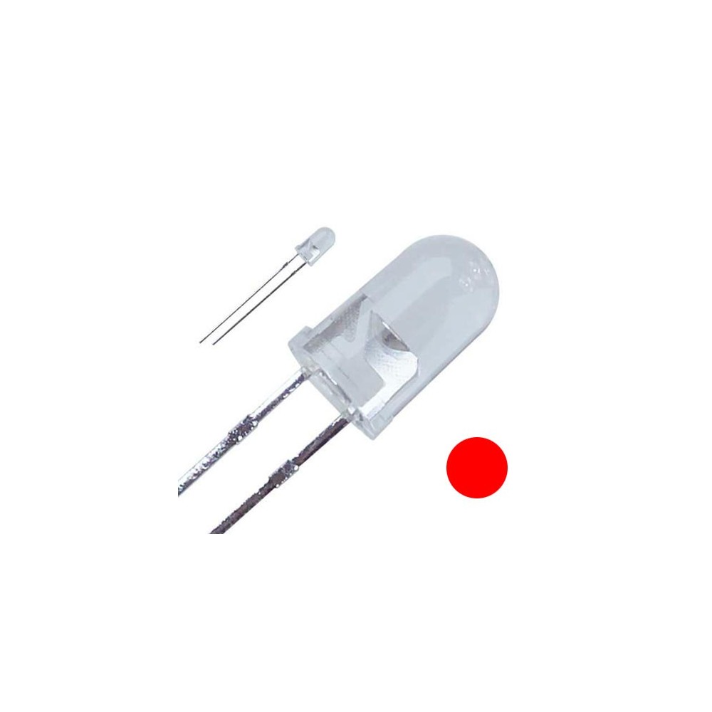 LED-dioda 5mm clear crvena 1000mcd,40°