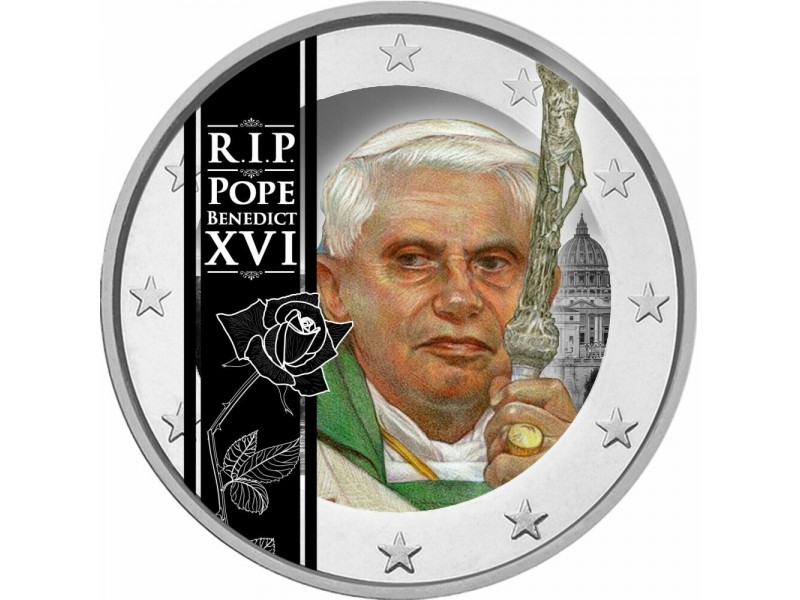 2 Eura u boji Papa Benedikt