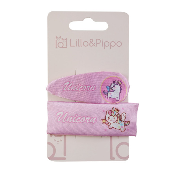 Lillo&Pippo šnalice za kosu roze jednorog