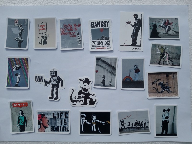 Nalepnice Banksy - 18 kom