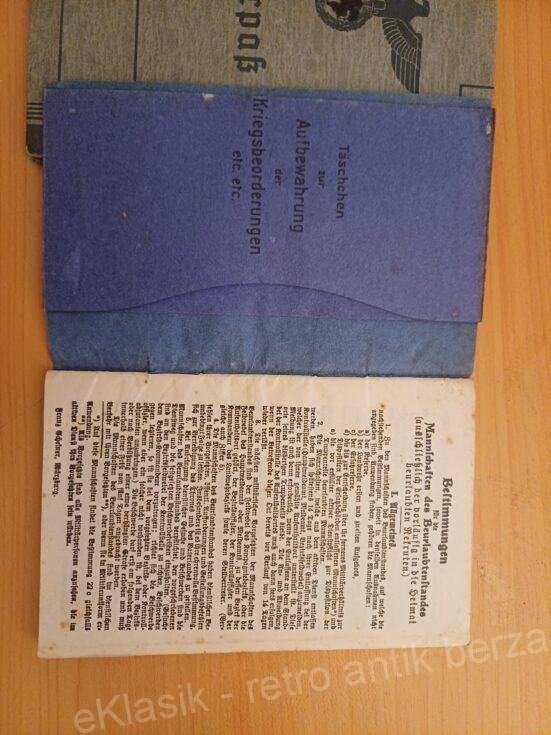 Vojna nacistička knjiga, pasoš i dokumenti + stare pare