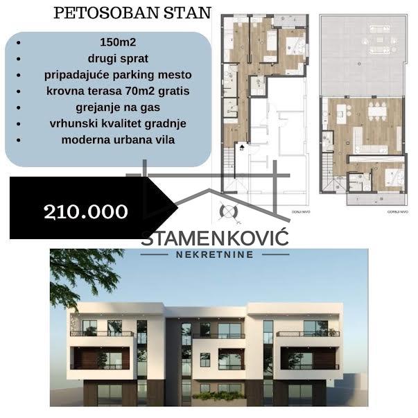 Petosoban stan u Veterniku , sa gratis terasom od 70m2 ! ID#5407 210.000 €