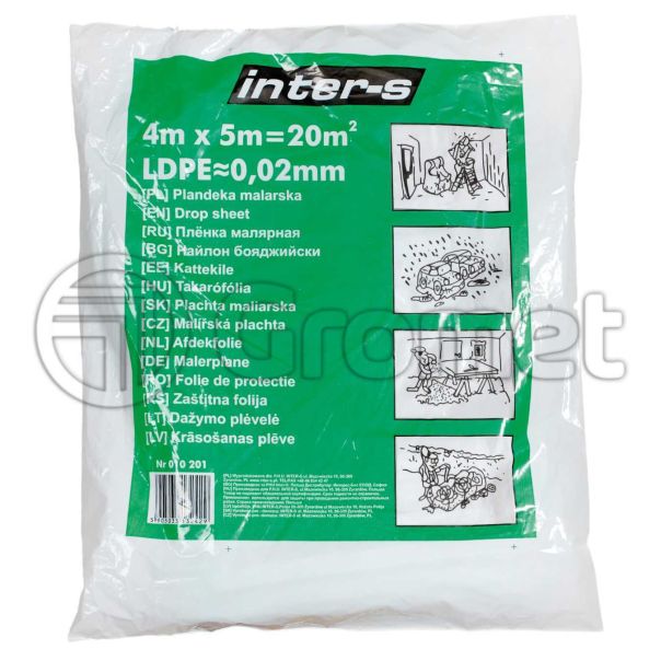 INTER-S Zaštitna folija 4x5m, 20mic, LDPE