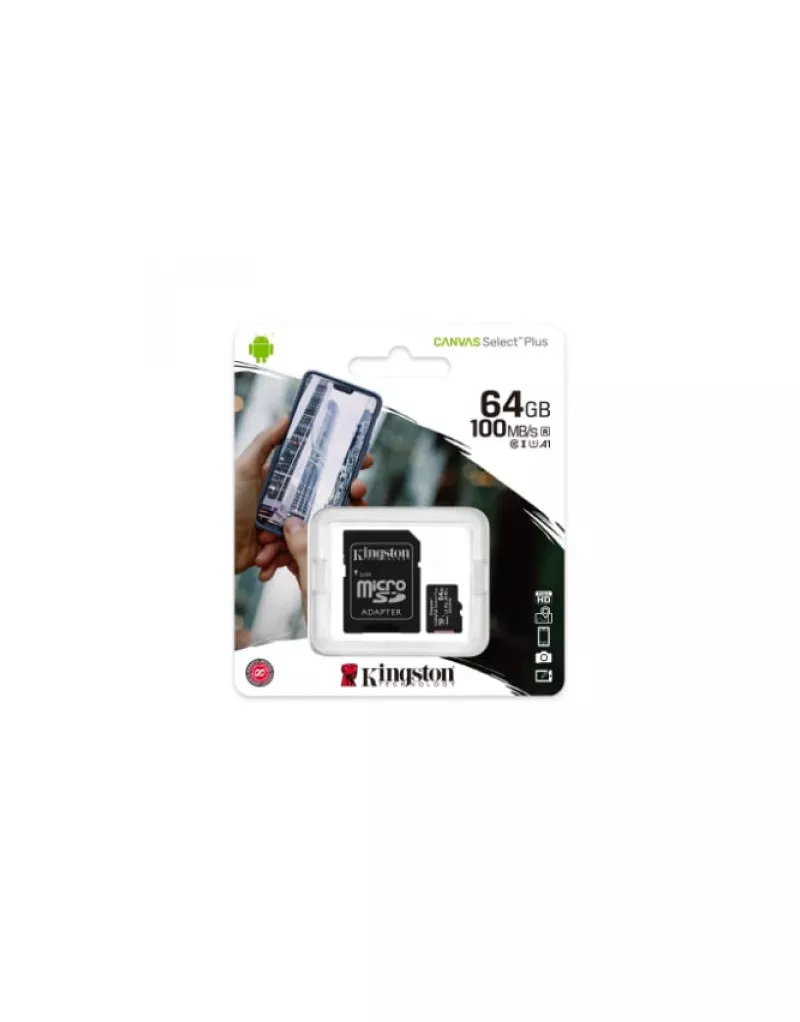 Micro SD Kingston 64GB Canvas Select Plus SDCS2/64GB +adapter Class10