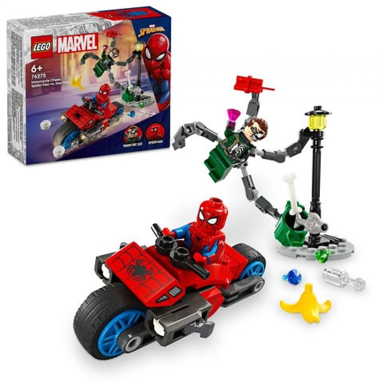 LEGO SUPER HEROES MARVEL MOTORCYCLE CHASE SPIDERMAN VS DOC OCK