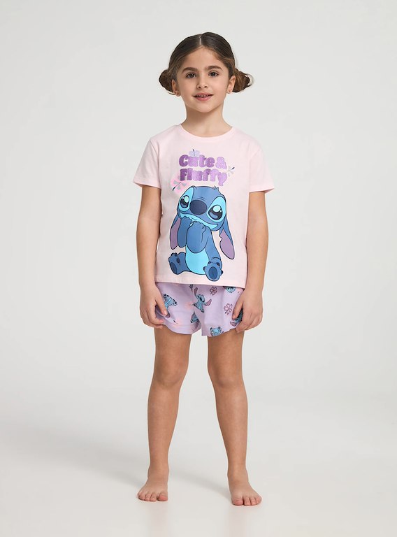 Majica i šorc sa štampom Lilo & Stitch Roze
