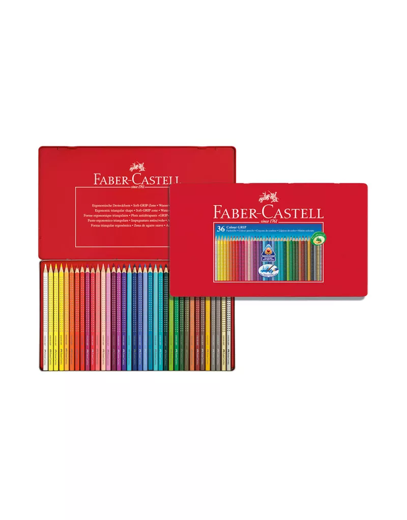 Drvene bojice Faber Castell Grip 1/36 met kutija 112435