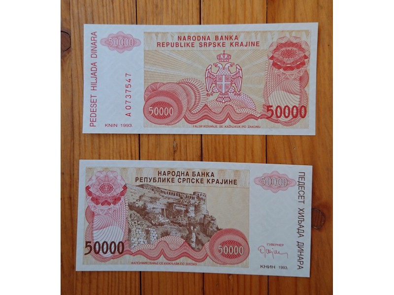 Krajina 50 000 Dinara 1993 UNC kat R22