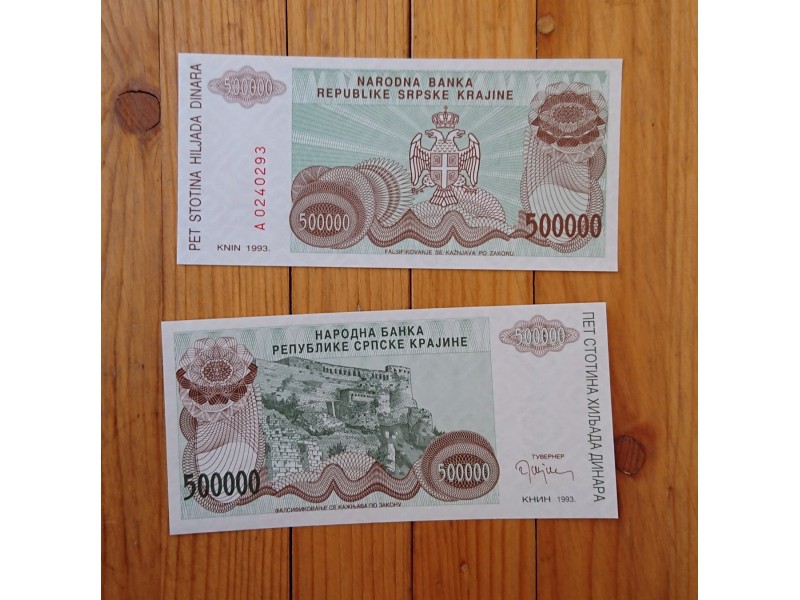 Krajina 500 000 Dinara 1993 UNC kat R23