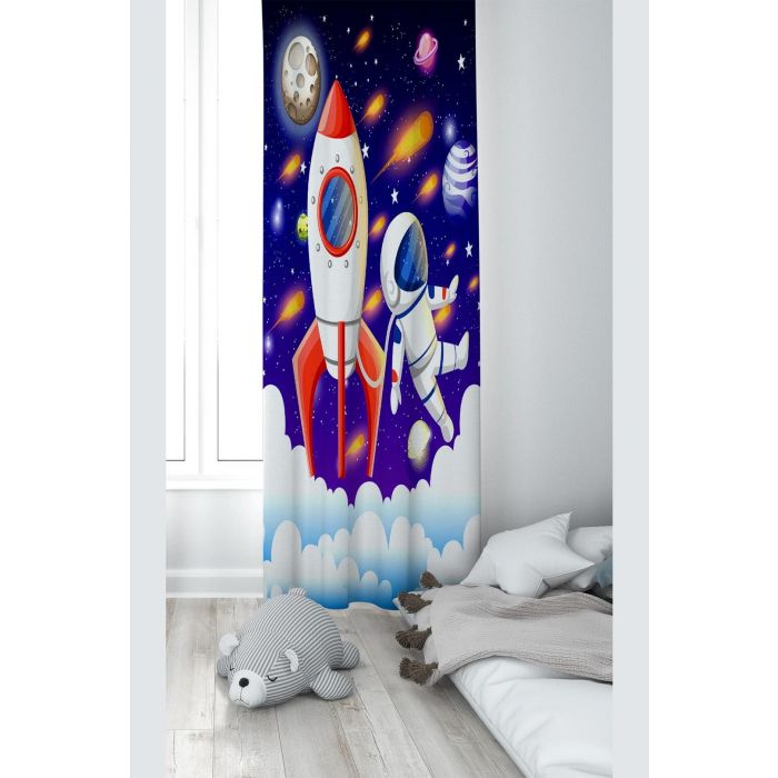 Zavesa za dečiju sobu - Mali kosmonauti PRD279D