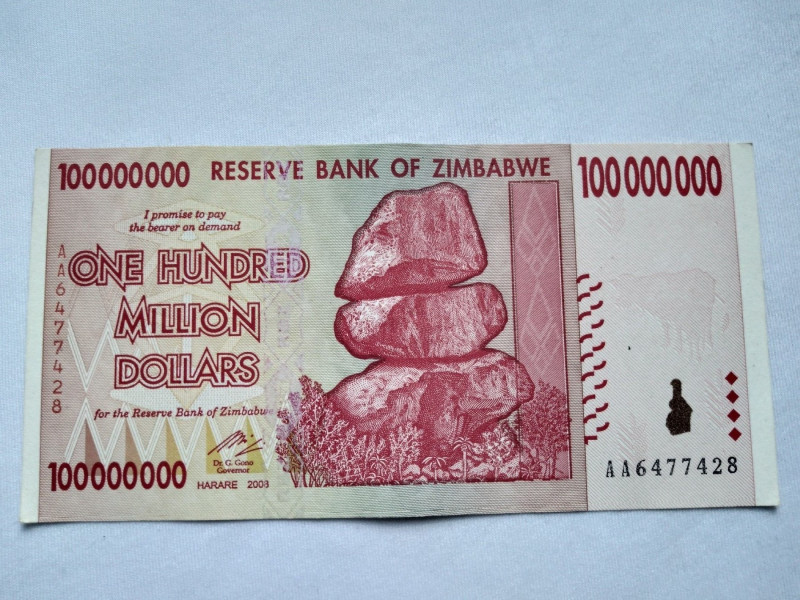 Zimbabve 100.000.000 dolara,2008 god.UNC,P-80,retko