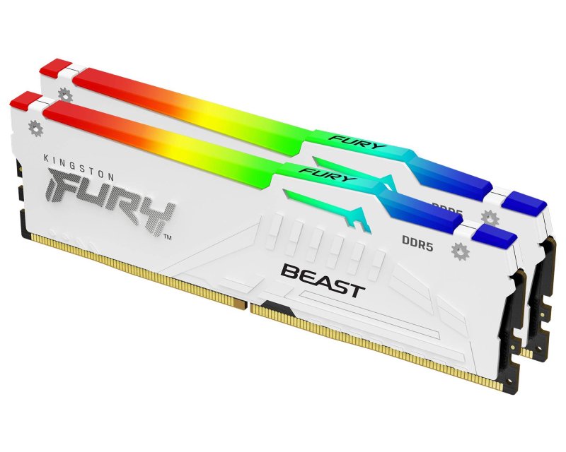 KINGSTON - DIMM DDR5 64GB (2x32GB kit) 5200MT/s KF552C36BWEAK2-64 Fury Beast RGB White Expo
