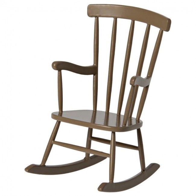 Maileg - Drvena stolica za ljuljanje svetlo-braon