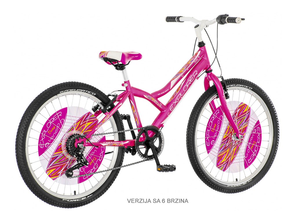 MTB bicikl Explorer Daisy 24 roze beli 6 brz.