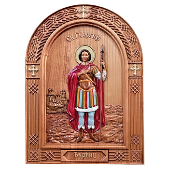 Ikona Sveti Georgije - Đurđic - ručno oslikan duborez u drvetu 30x40cm