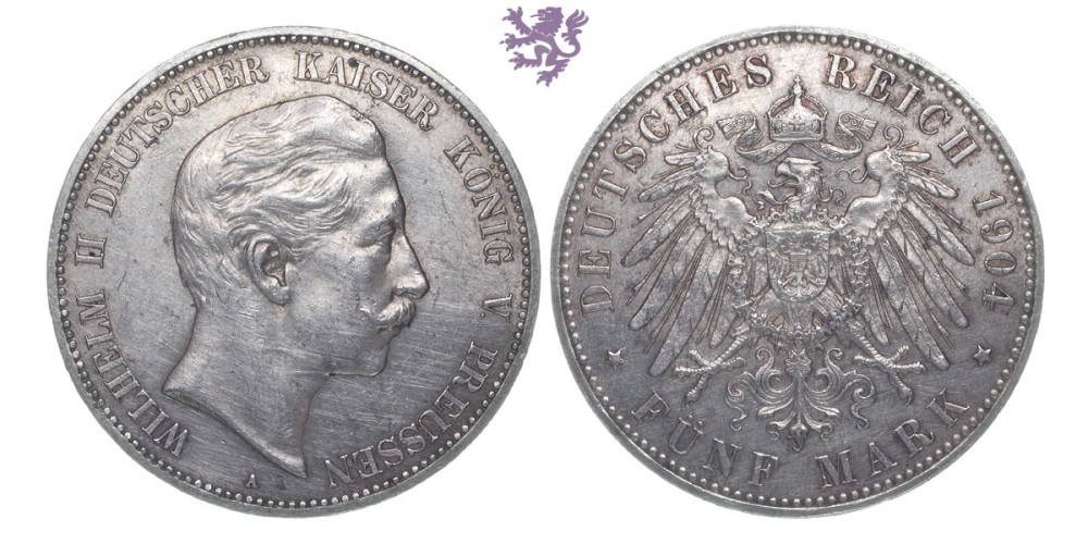 5 mark, 1904. Wilhelm II