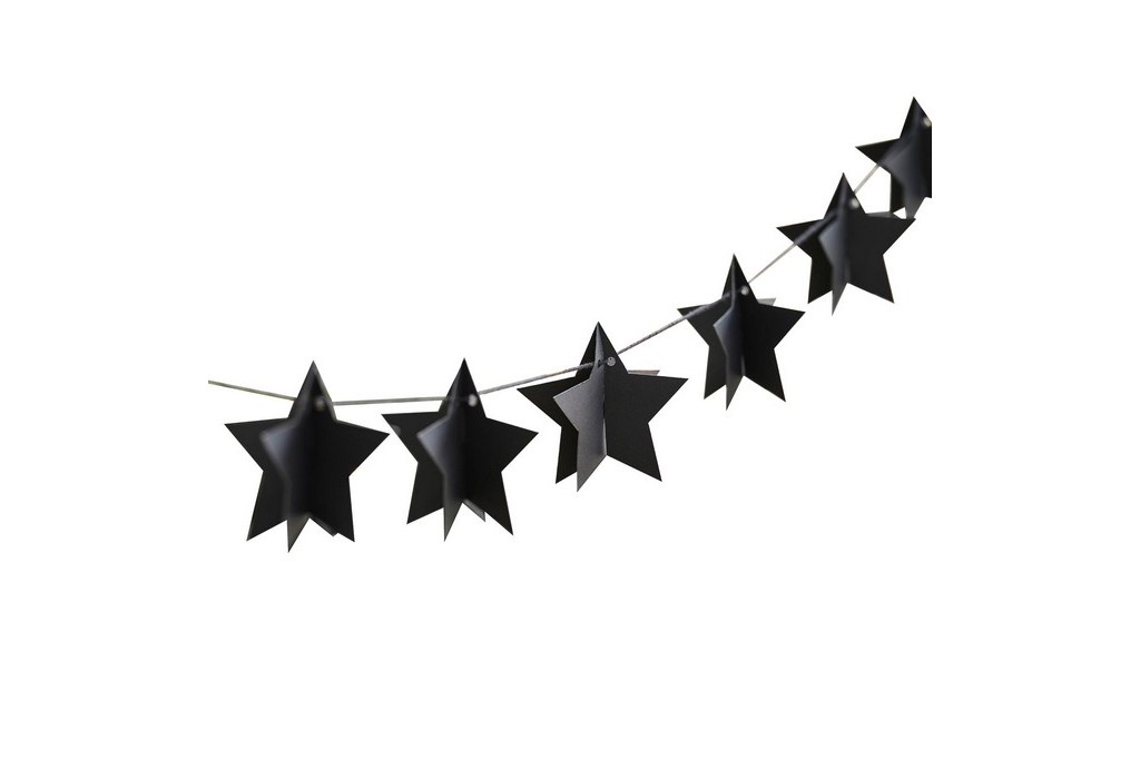 Baner 3D crne zvezdice – 2m