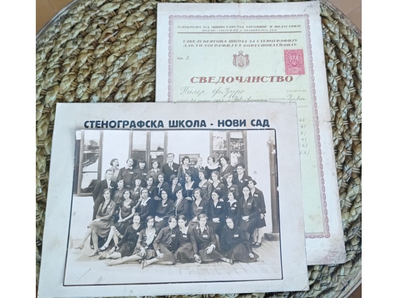 Stenografska škola Novi Sad diploma +fotografija