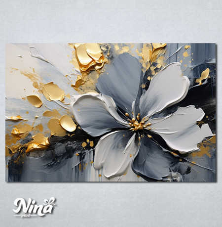Slike na platnu Cvet sa zlatnim motivom Nina486_P