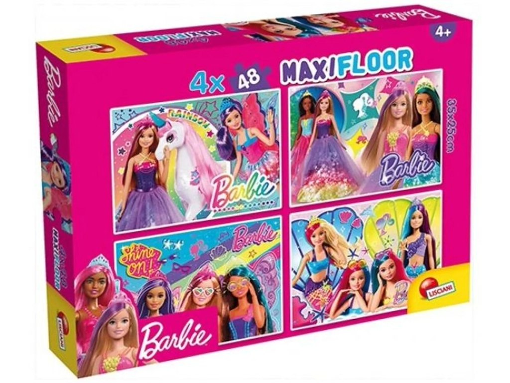 Barbie Slagalica Lisciani 4x48pcs Maxi 2u1 složi i oboji 99467