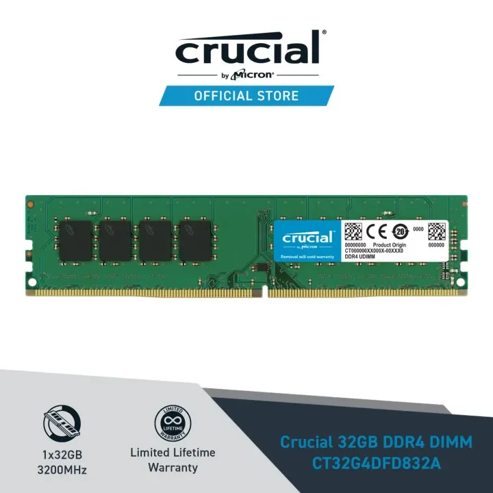 32GB DDR4 3200MHz Crucial CT32G4DFD832A