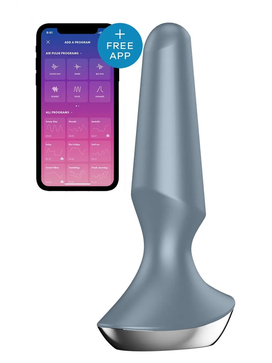 Satisfyer Plug-Ilicious 2 Analni vibrator, Sa aplikacijom, Vodootporan, 13.5cm, Ice Blue