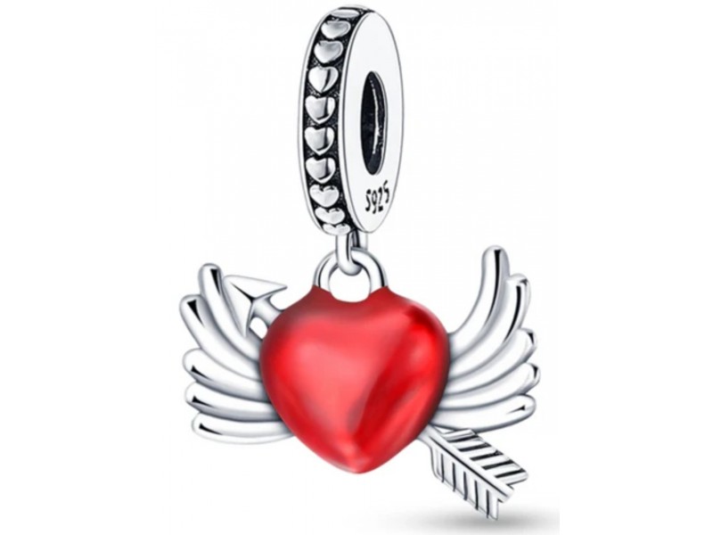 Pandora privezak srce sa anđeoskim krilima ljubavi