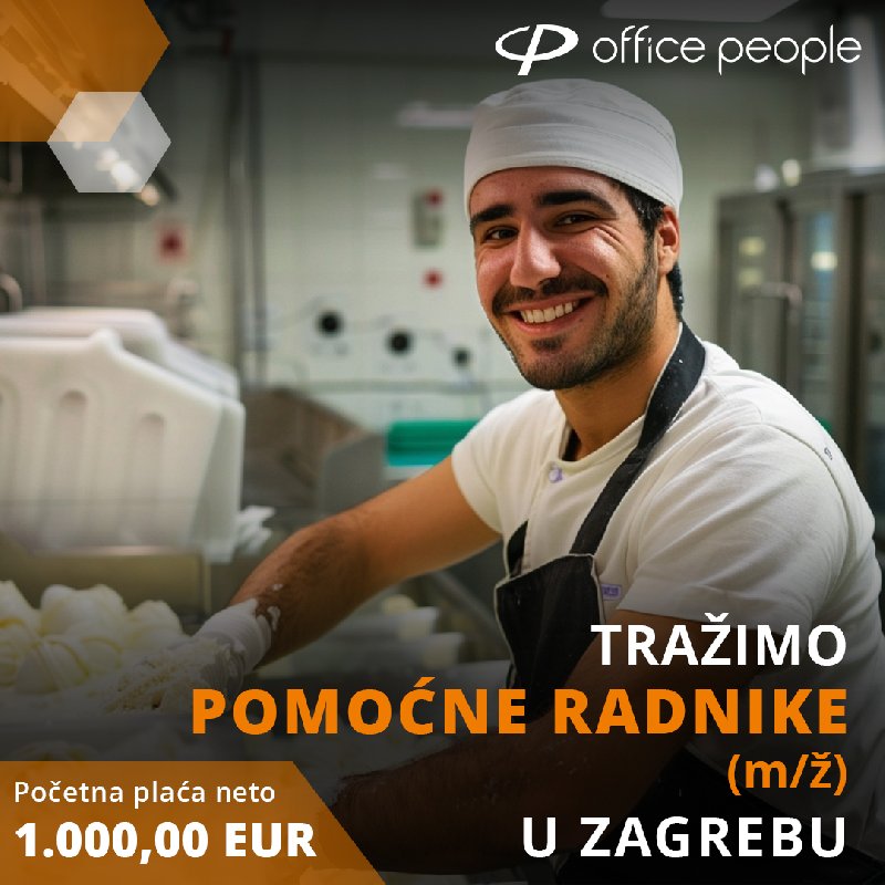 Tražimo pomoćne radnike (m/ž) za posao u Zagrebu!