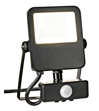 CAPRI LED Basic 30W, 3300lm, 3000K, senzor, IP65, crna
LED reflektor, IP65, sa senzorom, 230VAC, do 10h, 170-300VDC pogodno