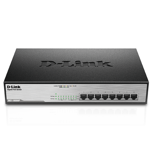 D-LINK 8-Port Desktop Gigabit Max PoE Switch - DGS-1008MP