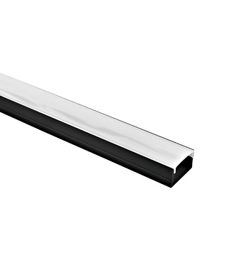 Aluminijski profil 2 m, uključen opalni pokrov, crna
Aluminium profile