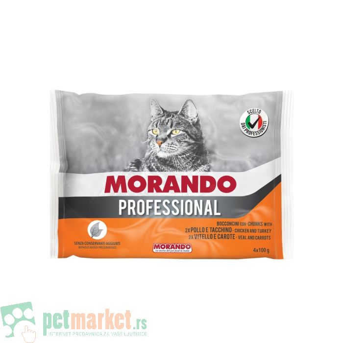 Morando: Vlažna hrana za mačke Adult Multi Pack Professional, 4x100 gr