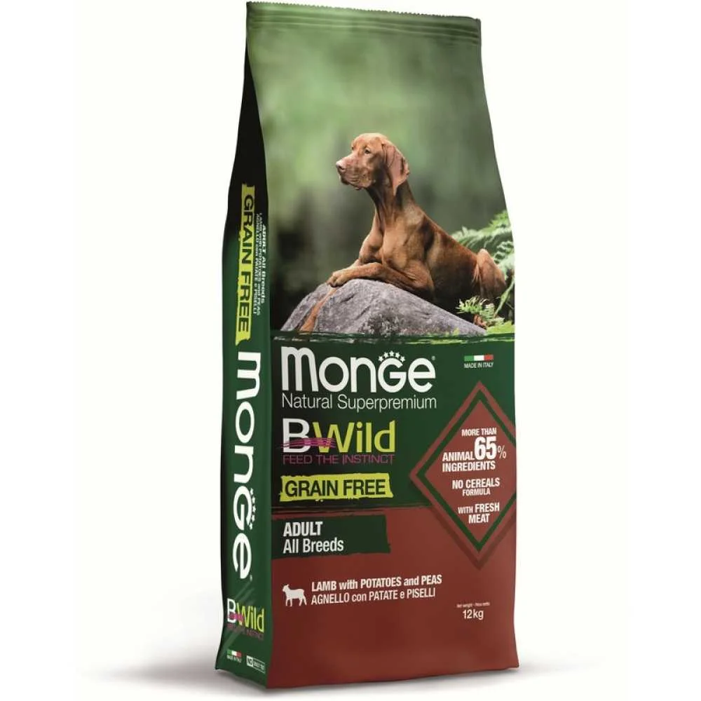 Monge BWild hrana za pse Grain free - jagnjetina, krompir i grašak 12kg