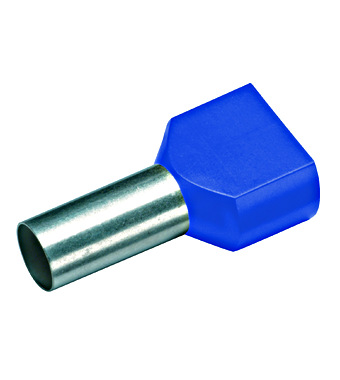 Izolovana kablovska hilzna, dupla, 2x2.5mm²/13mm, plava
prodaja isključivo u pakiranjima po 100 komada, u skladu s DIN 46228-4, kontaktni materijal: Cu-ETP u skladu s DIN EN 13600