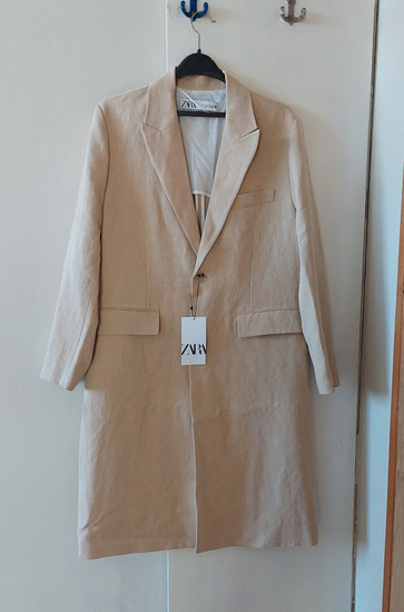 4400 Nov Zara laneni mantil kaput M-L