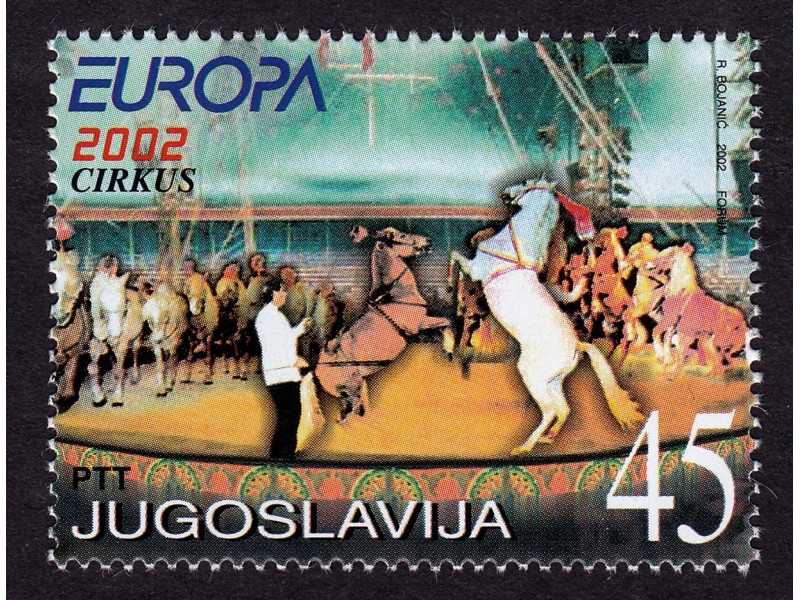 Jugoslavija 2002 Europa Cirkus marka iz bloka čisto