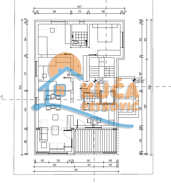 četvorosoban stan, 99.76 m2, Duvanište, Lamartinova ID: p-08542