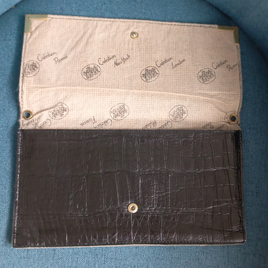 Crna kozna vintage pismo torbica
