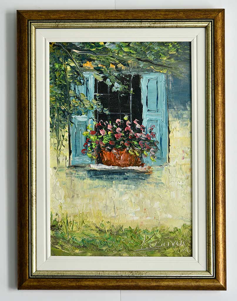 Umetnička slika - Cveće na prozoru