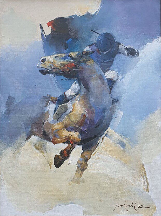 Umetnička slika Nemirni konj II slikar Braca Đurković