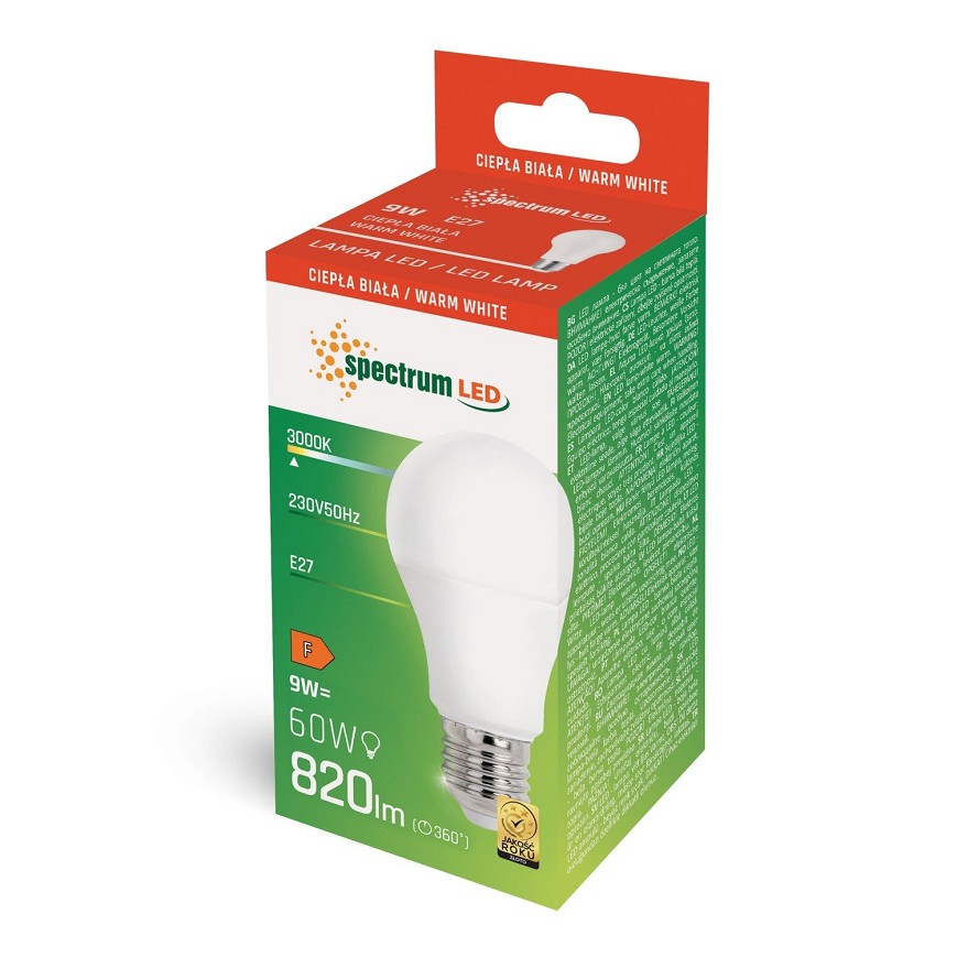 LED SIJALICA E27 A60 9W WW TOPLO BELA 2700K SPECTRUM